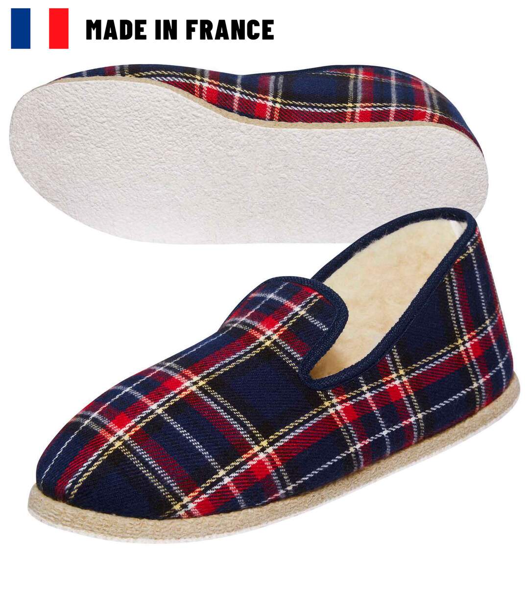 Charentaises Françaises à Carreaux Marine | Atlas For Men