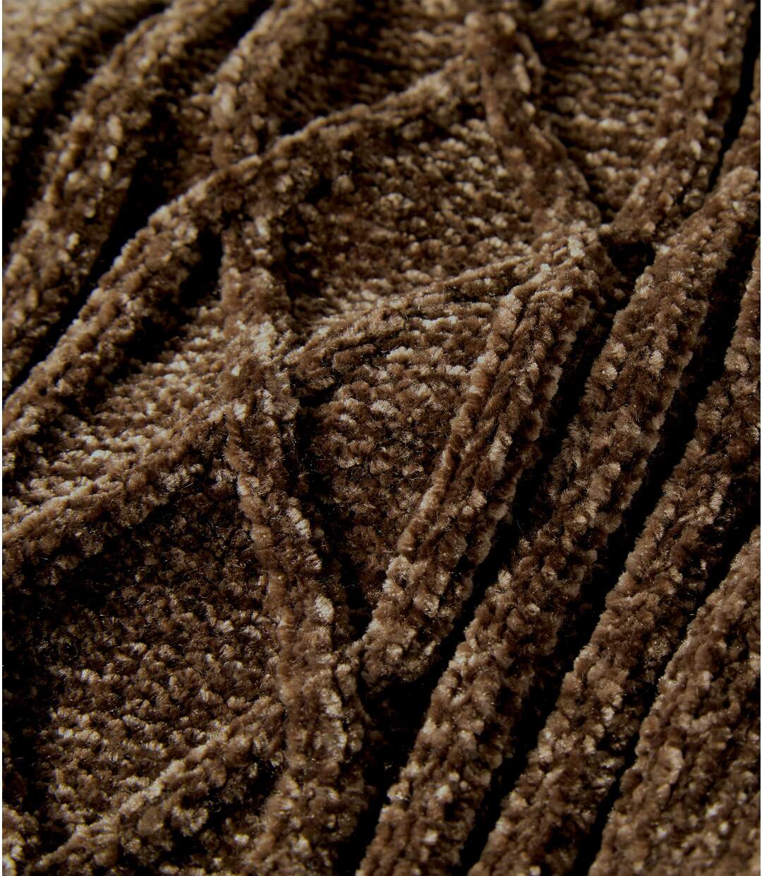 Men's Brown Funnel Neck Chenille Jumper | Atlas For Men