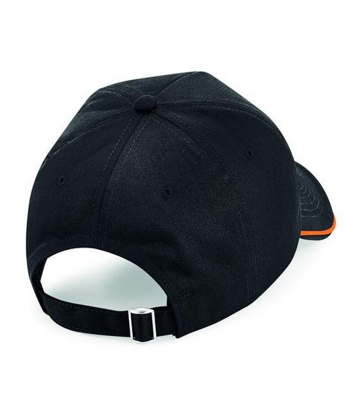 Beechfield Adults Unisex Authentic 5 Panel Piped Peak Cap (Black/Orange) - UTBC4640 | Atlas For Men