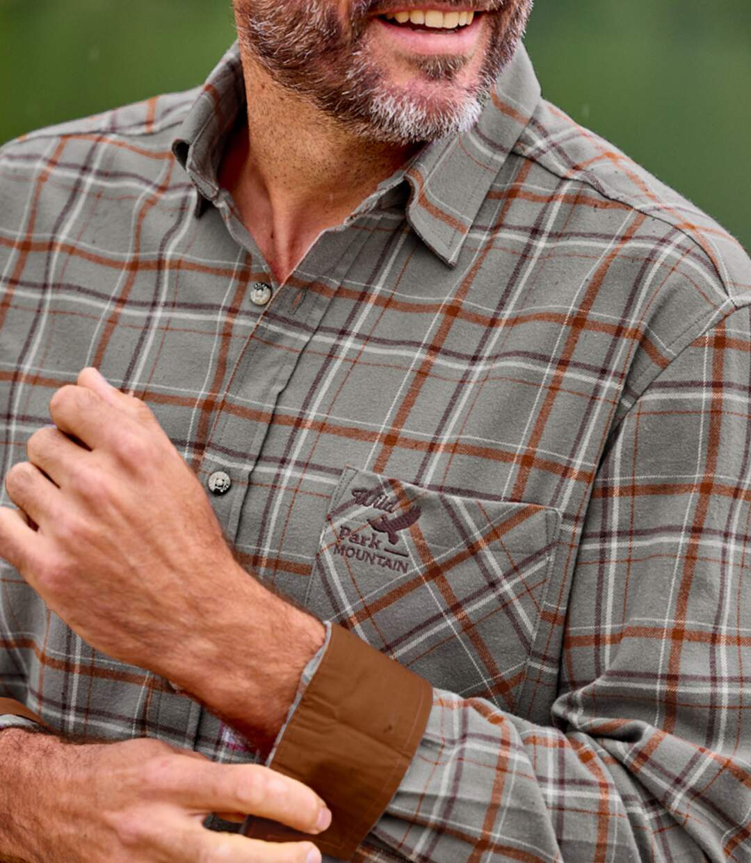 Men's Grey Checked Flannel Shirt | Atlas For Men