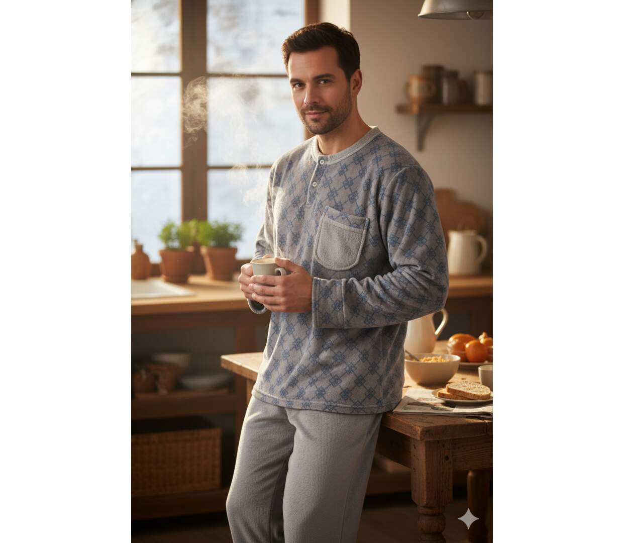 Pyjamas polaire homme Ozabi - Existe en 2 couleurs, 29€90