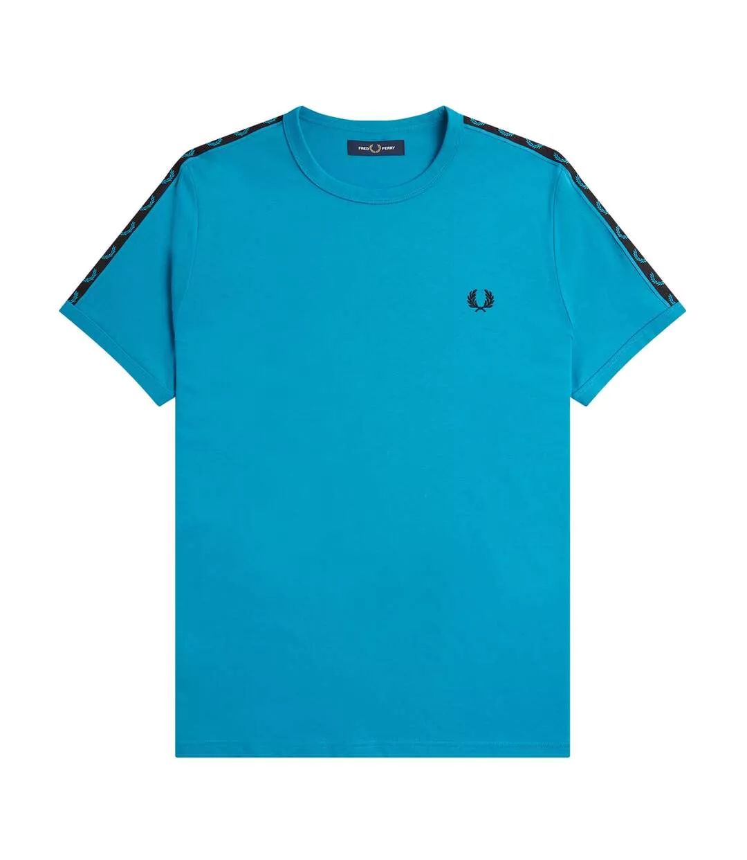 Unisex Adult Taped Shoulders T-shirt Cyber Blue Fred Perry | Atlas For Men