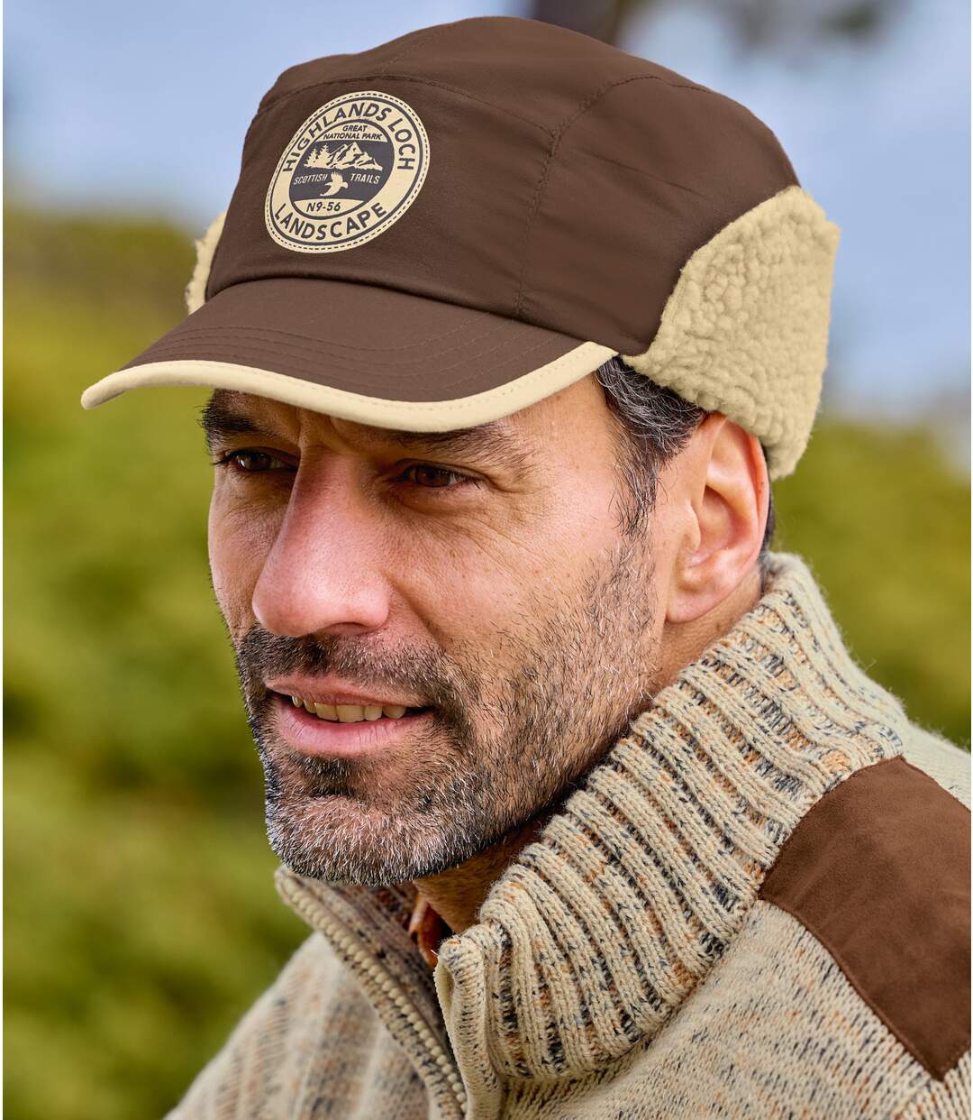 Gevoerde muts van sherpa met oorbeschermers | Atlas For Men