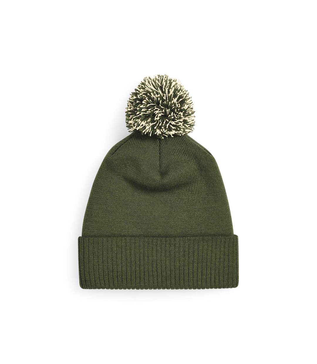 Adults Unisex Snowstar Beanie Olive Green Oatmeal Beechfield | Atlas ...