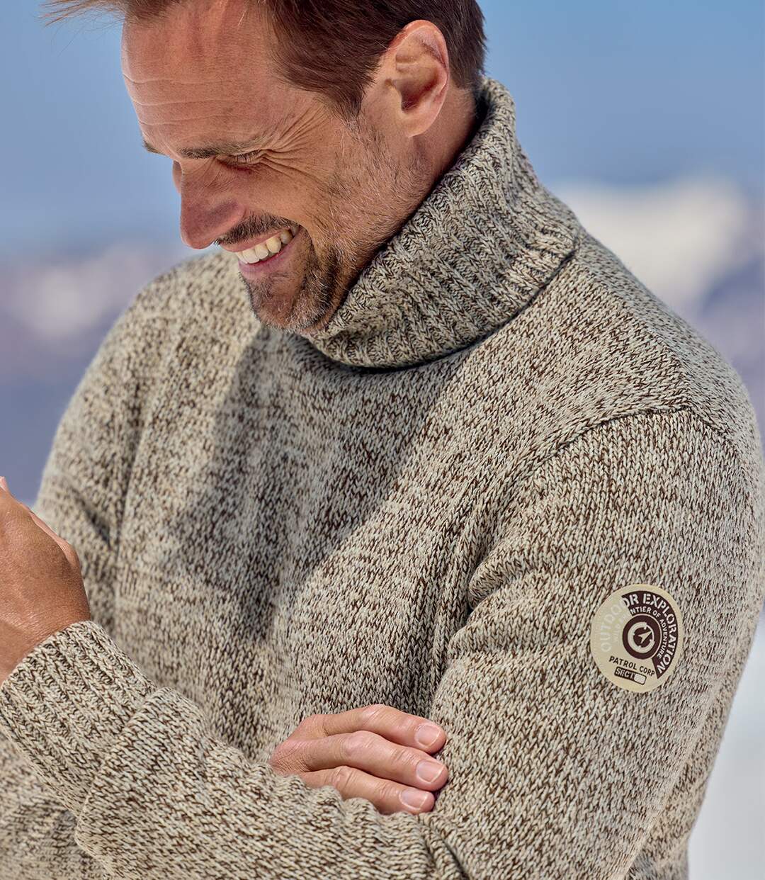 Le Pull Tricot Chiné Col Roulé | Atlas For Men