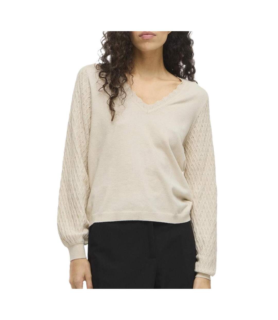 Pulls femme Vila - Beige, 17€99