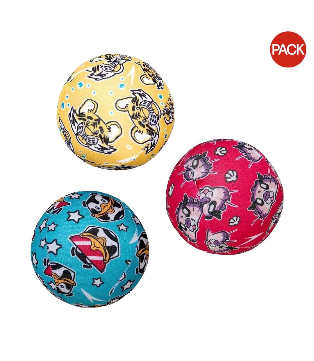 Pack Of 3 Learn To Swim Character Water Balls One Size Yellow Red Blue ...