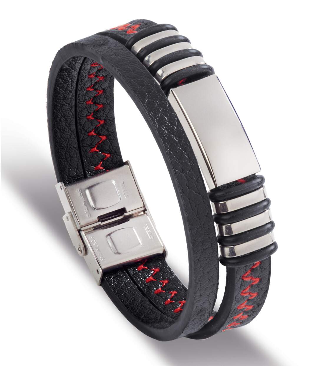 Double Bracelet Simili-Cuir et Métal | Atlas For Men
