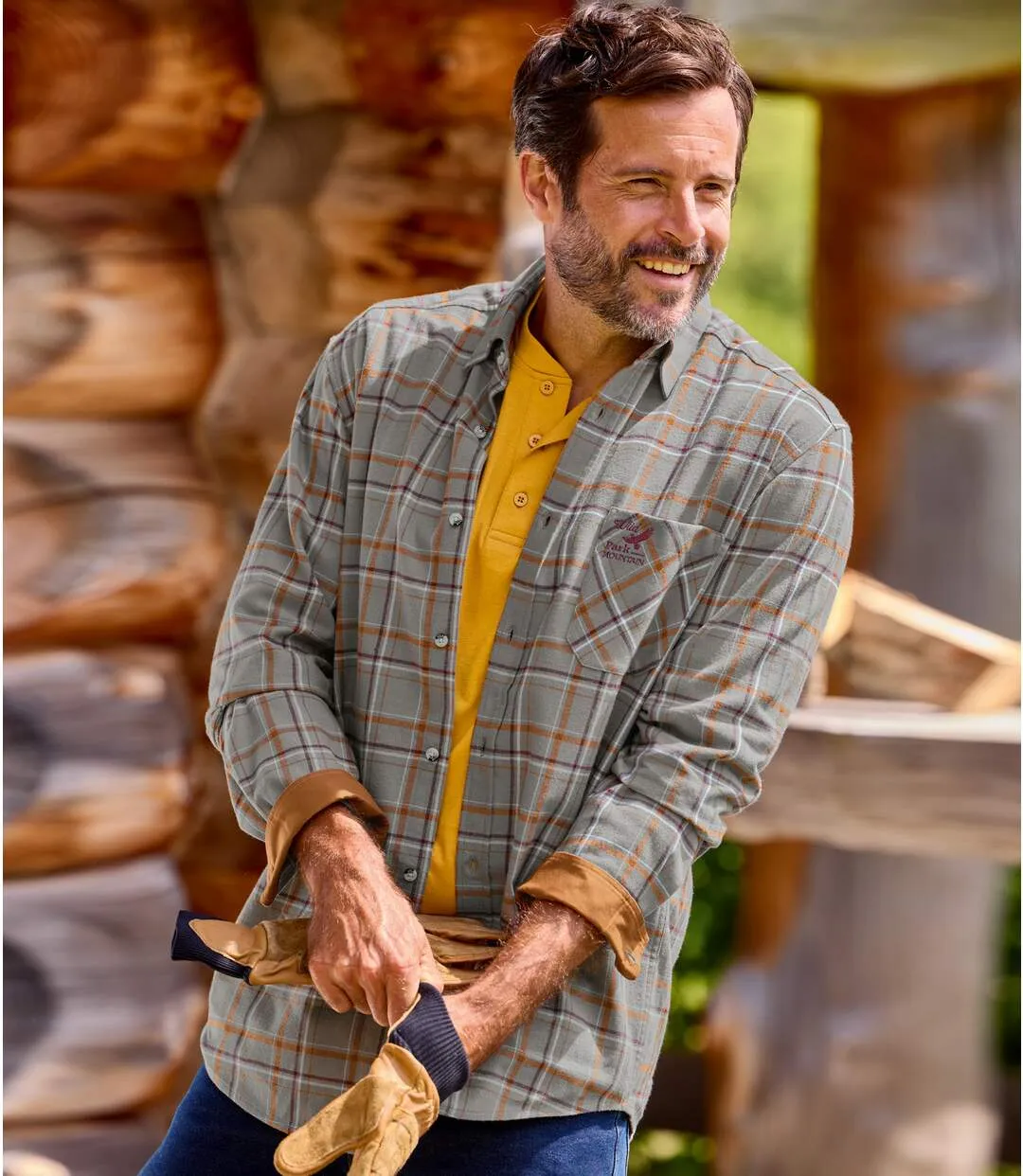 Men's Grey Checked Flannel Shirt | Atlas For Men
