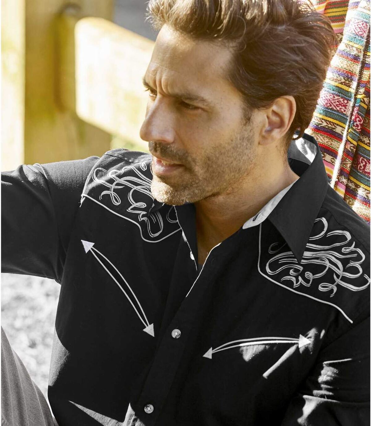 Chemise Noire Style Cowboy | Atlas For Men